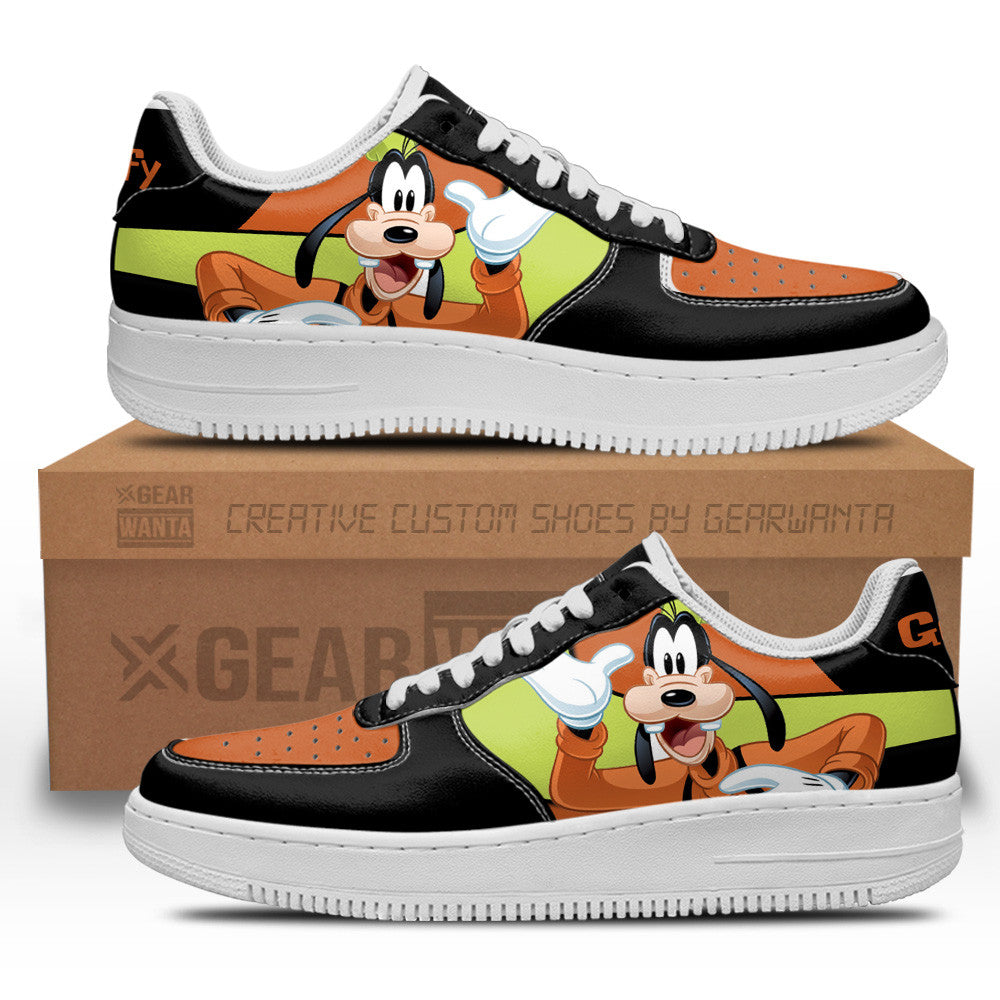 Goofy Custom Cartoon Force Low-Top Leather Sneakers LT13