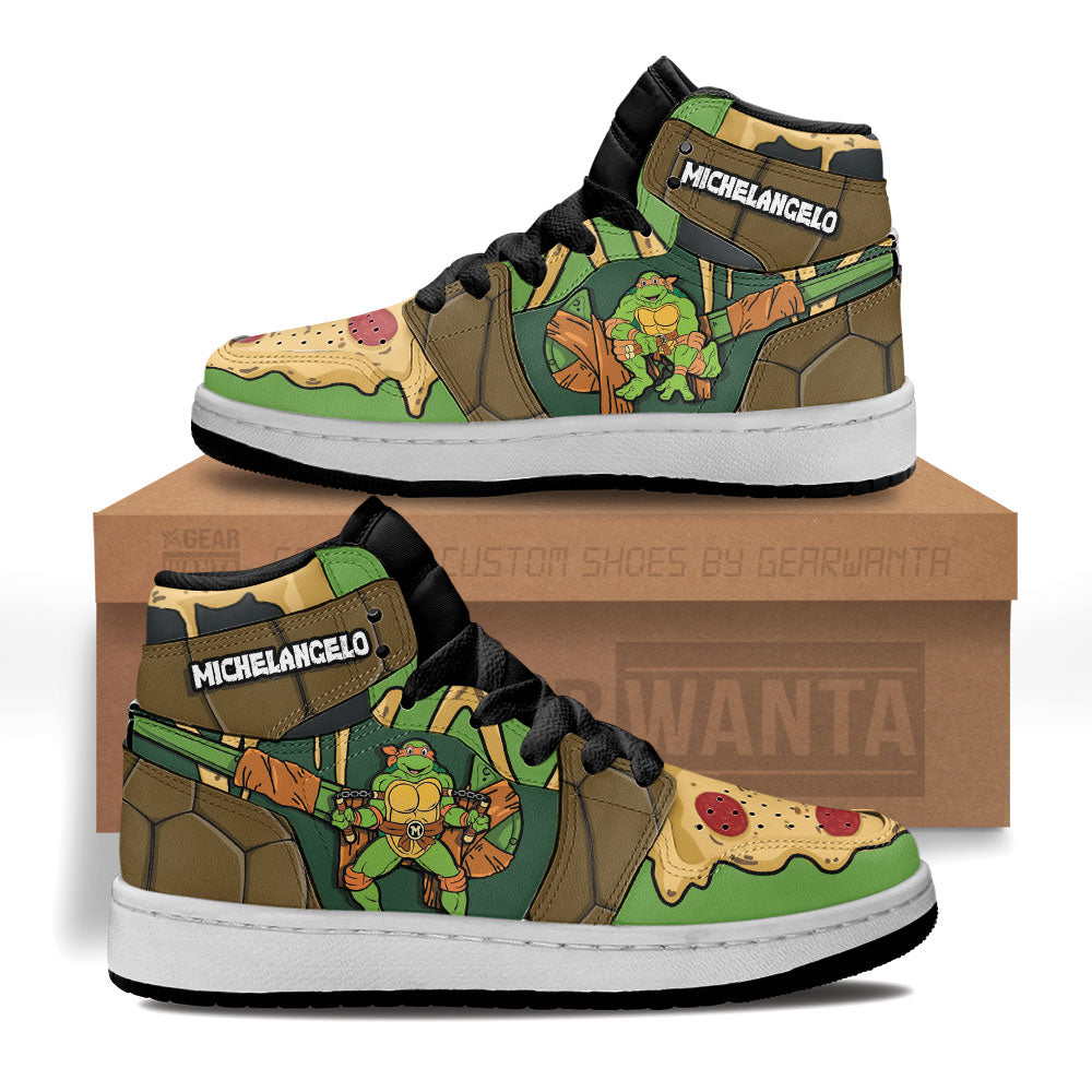 Michelangelo Teenage Mutant Ninja Turtles Kid J1s Sneakers Custom For