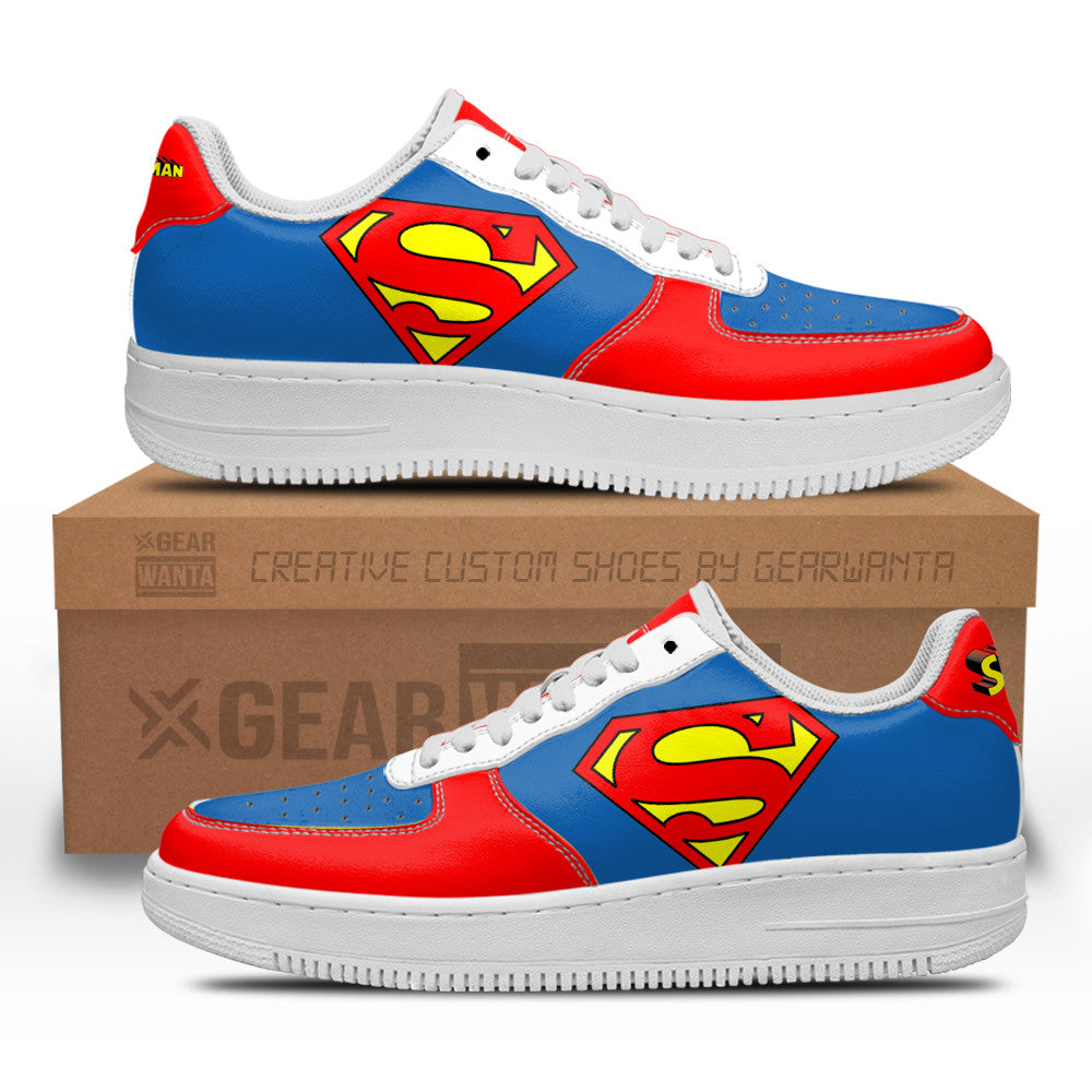 Superman Force Low-Top Leather Sneakers NAF Custom Super Hero