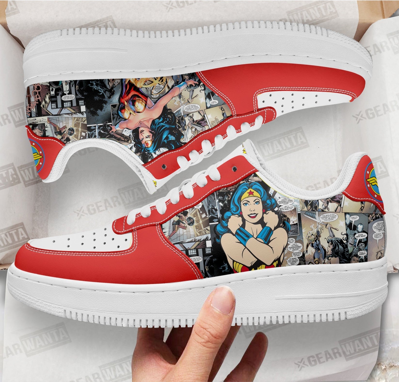 Wonder Woman Air Sneakers Custom Superhero Comic Shoes